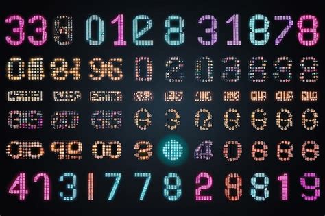 Premium Photo Digital Led Numbers Grouped Elements Vector Illustration
