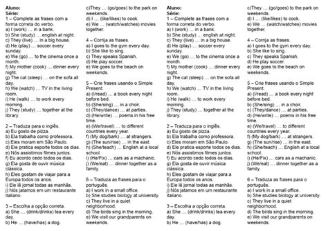 Questões Simple Present Pdf