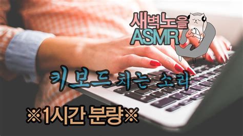 키보드 치는 소리 1시간분량ㅣ백색소음 공부집중 불면증 수면유도 자면서 틀어주세요 Korean Asmr Youtube