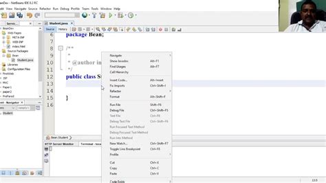 Creating A Javabean And Using It In Jsp Netbeans Youtube