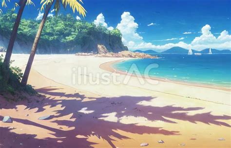 アニメ調の海水浴場のイラストイラスト No 23682780／無料イラストフリー素材なら「イラストac」