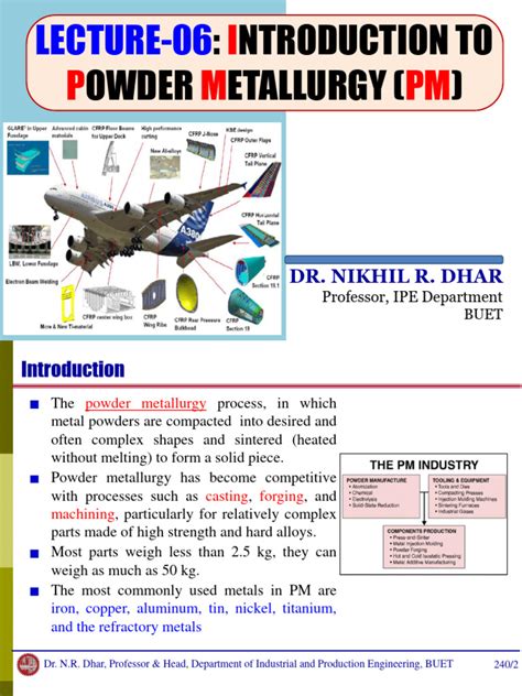 Lecture 06 Pe 205 Manufacturing Processes I Pdf Sintering Mill