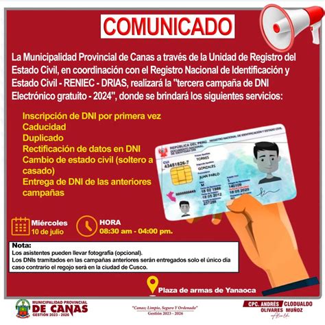 Nuevas Campañas De Dni Electrónico Gratuito Para Este 10 De Julio