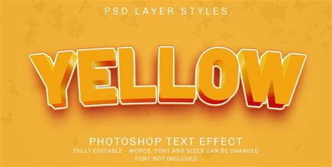 Premium PSD D Solid Yellow Editable Text Effect