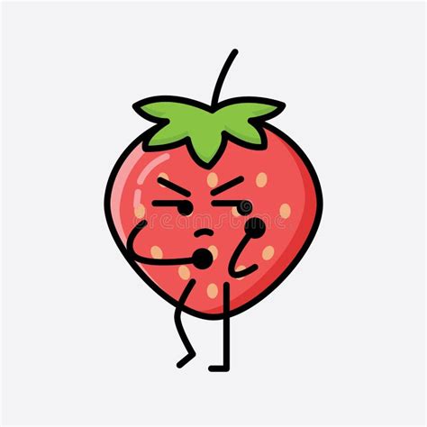 Cute Strawberry Mascot Vector Character Stock Vector Illustration Of Cute Mascot 189316795