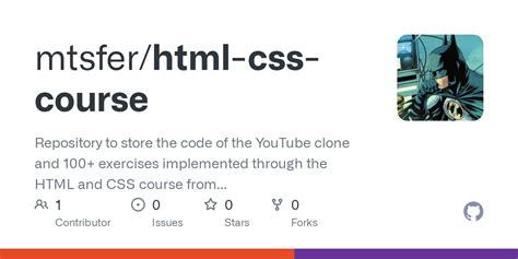 Github Mtsfer Html Css Course Repository To Store The Code Of The