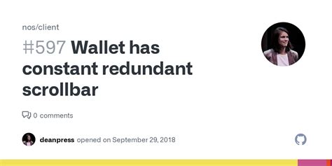 Wallet Has Constant Redundant Scrollbar · Issue 597 · Nosclient · Github