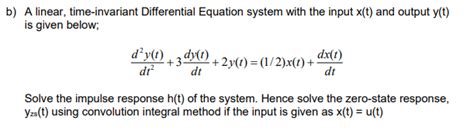 [solved] a linear time invariant differential equation s