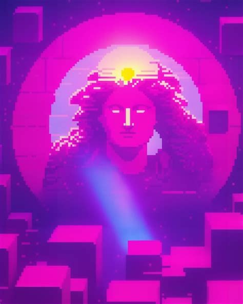Premium AI Image Vaporwave Greek Methodology Pixel Art