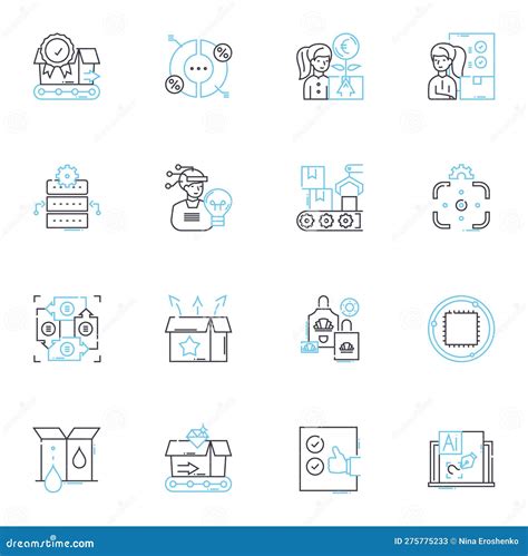 Social Building Linear Icons Set Nerking Connections Communication