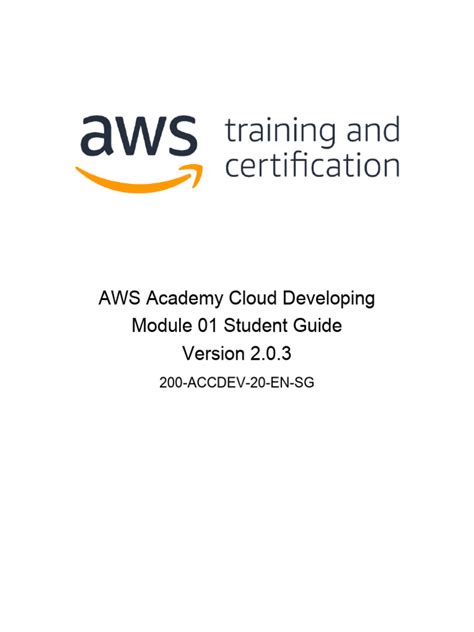 Module 1 Welcome To Aws Academy Cloud Developing Pdf Amazon Web