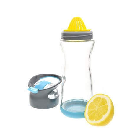 Full Circle Wherever Water 20 Oz Lemon Glass Travel Bottle Blueberry