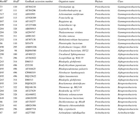 16s Rrna Genes Analysis Of The Terminal Restriction Fragments From