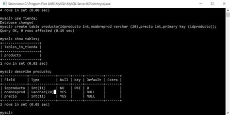 Guia basica de MySQL Creación de Tablas en MySQL