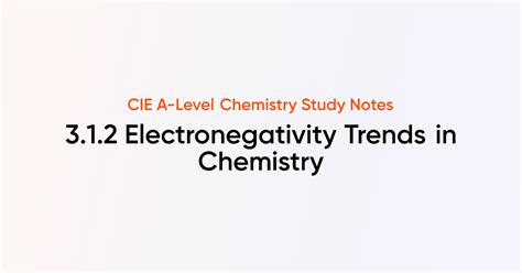 Electronegativity Trends In Chemistry 312 Cie A Level Chemistry