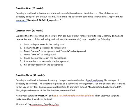 Solved Question One 20 Marks Develop A Shell Script That