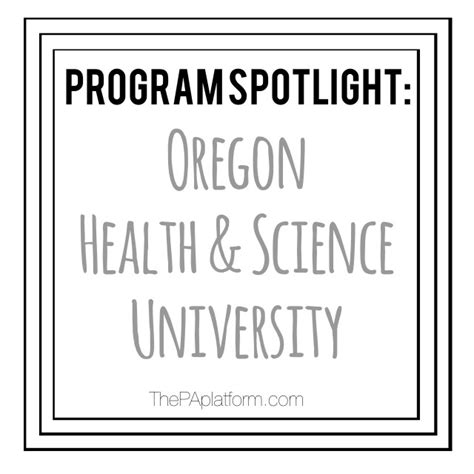 Program Spotlight Oregon Health And Science University — The Pa Platform