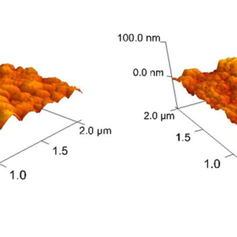 Three Dimensional Atomic Force Micrographs Afm Showing Surface