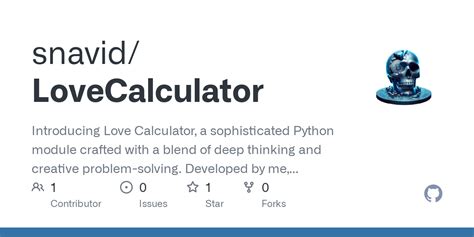 GitHub Snavid LoveCalculator Introducing Love Calculator A Sophisticated Python Module