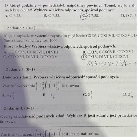 zadanie 3 klasa 8 Dokończ zdanie Wybierz właściwą odpowiedź spośród podanych Brainly pl