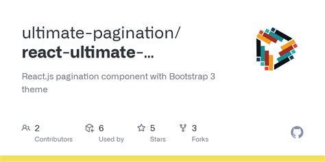 GitHub Ultimate Pagination React Ultimate Pagination Bootstrap React Js Pagination