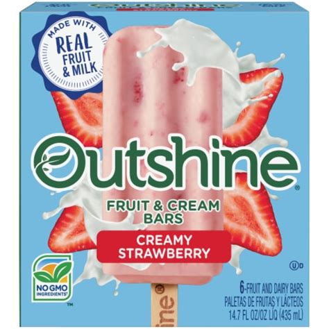 Outshine Creamy Strawberry Fruit And Cream Bars 6 Ct 245 Oz Qfc