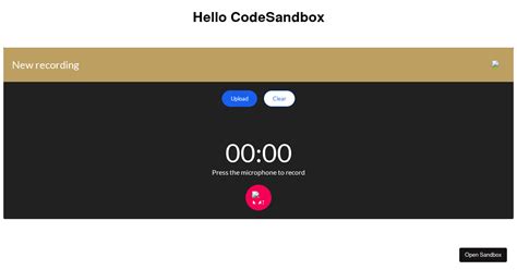 React Voice Recorder Examples Codesandbox