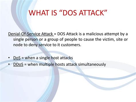 Basics Of Denial Of Service Attacks Pptx Information And Network Security Computing