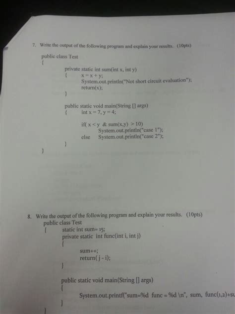 Solved Write The Output Of The Following Program And Explain Chegg