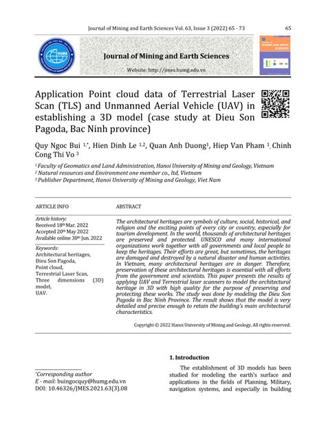 Pdf Application Point Cloud Data Of Terrestrial Laser Scan Tls And Unmanned Aerial Vehicle