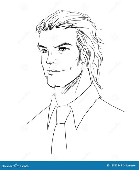 Vector Sketch Man Portrait Stock Images Image 12553544