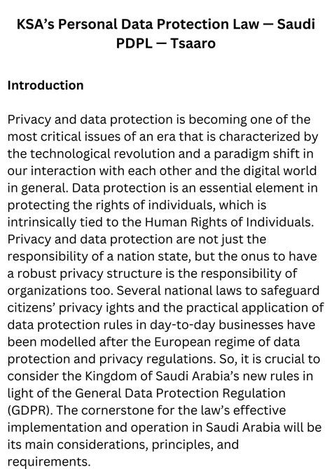 Ppt Ksas Personal Data Protection Law — Saudi Pdpl — Tsaaro