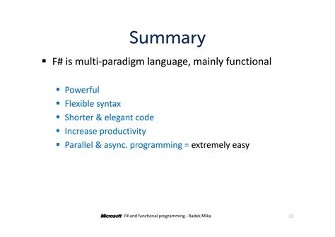Microsoft F And Functional Programming Ppt