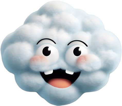 A Fluffy Cloud Shaped Like A Face Ai Generated 45378362 Png