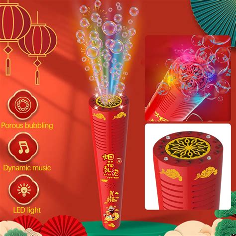 Herrnalise 2024 New Years Portable Firework Bubble Machine 100ml