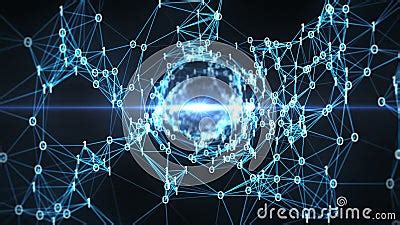 Flying Through Digital Binary Polygon Plexus Data Networks Stock Video Video Of Hitech Lines