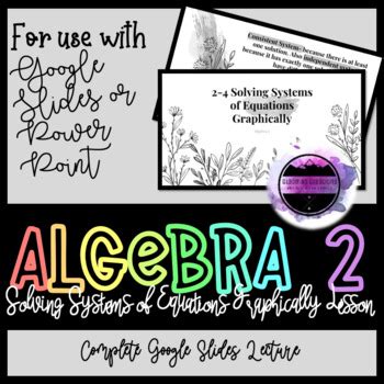 Algebra Lesson Solving Systems Of Equations Graphically TPT