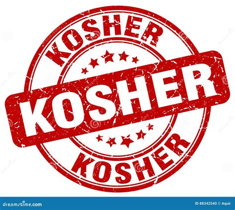 Sello Redondo Del Vintage Del Grunge Rojo Kosher Ilustración del Vector