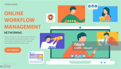 온라인 워크플로 관리 비즈니스 성장을 위한 서비스 새로운 접근 방식 개발 소프트웨어 개발 고객에 대한 스톡 벡터 아트 및 기타 이미지 Istock
