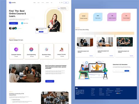 e learning website landing page ui design on behance