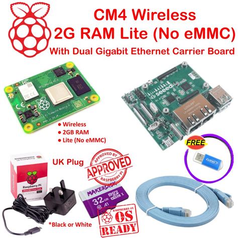 Raspberry Pi Compute Module Dual Gigabit Ethernet Carrier Board And Kits