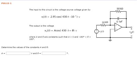 Solved The Input To This Circuit Is The Voltage Source Chegg Com