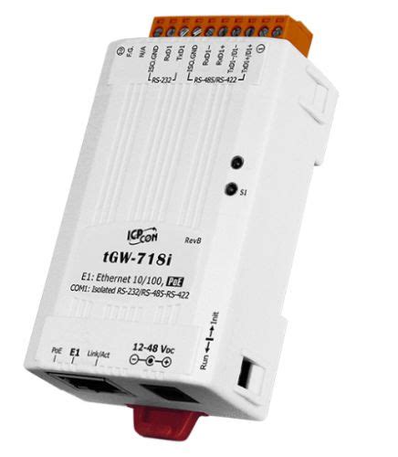 Купить Преобразователь ICP DAS tGW 718i Tiny Modbus TCP to RTU ASCII Gateway with PoE and 1