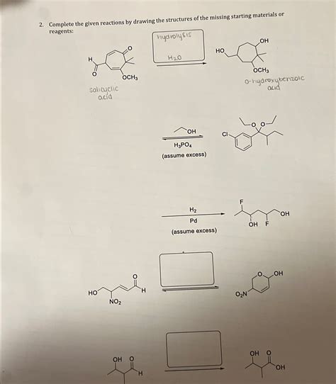 Solved Complete The Given Reactions By Drawing The