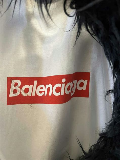 Up Close With Balenciaga S Box Logo Shirt Kanye S Runway Outfit