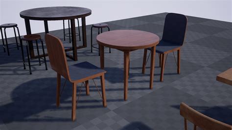 Cafe Table Set In Props Ue Marketplace