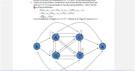 Solved 2 10pts Given The Markov Model Below And Assume