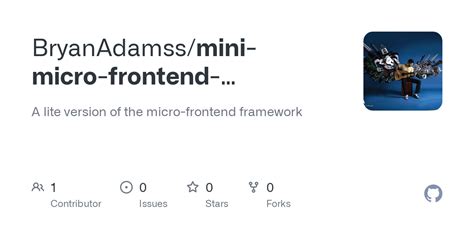 Github Bryanadamss Mini Micro Frontend Framework A Lite Version Of The Micro Frontend Framework