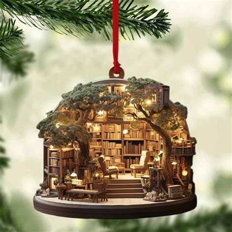 Christmas Bookstore Ornament Book Lover Christmas Ornament Wavao