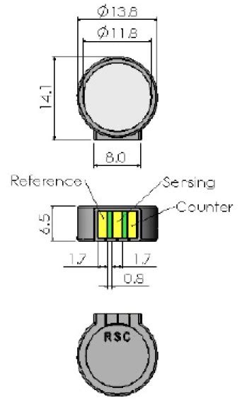 MINI O2 Oxygen O2 Gas Sensor 0 30 Volume O2 Overload 90 Volume O2